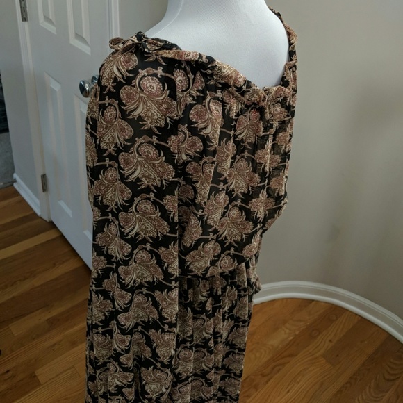 re:named | Dresses | Renamed Browm Black Maxi Dress Tassell M Nwt ...